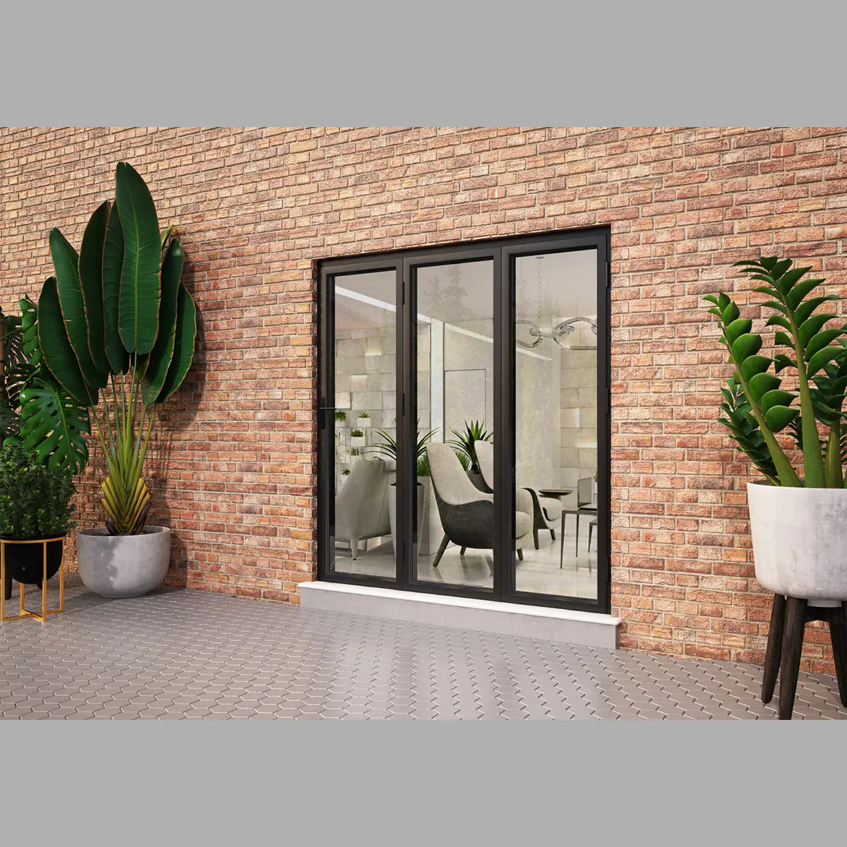 Black 2m x 2.1m Aluminium Bifold Doors — Prime Aluminium