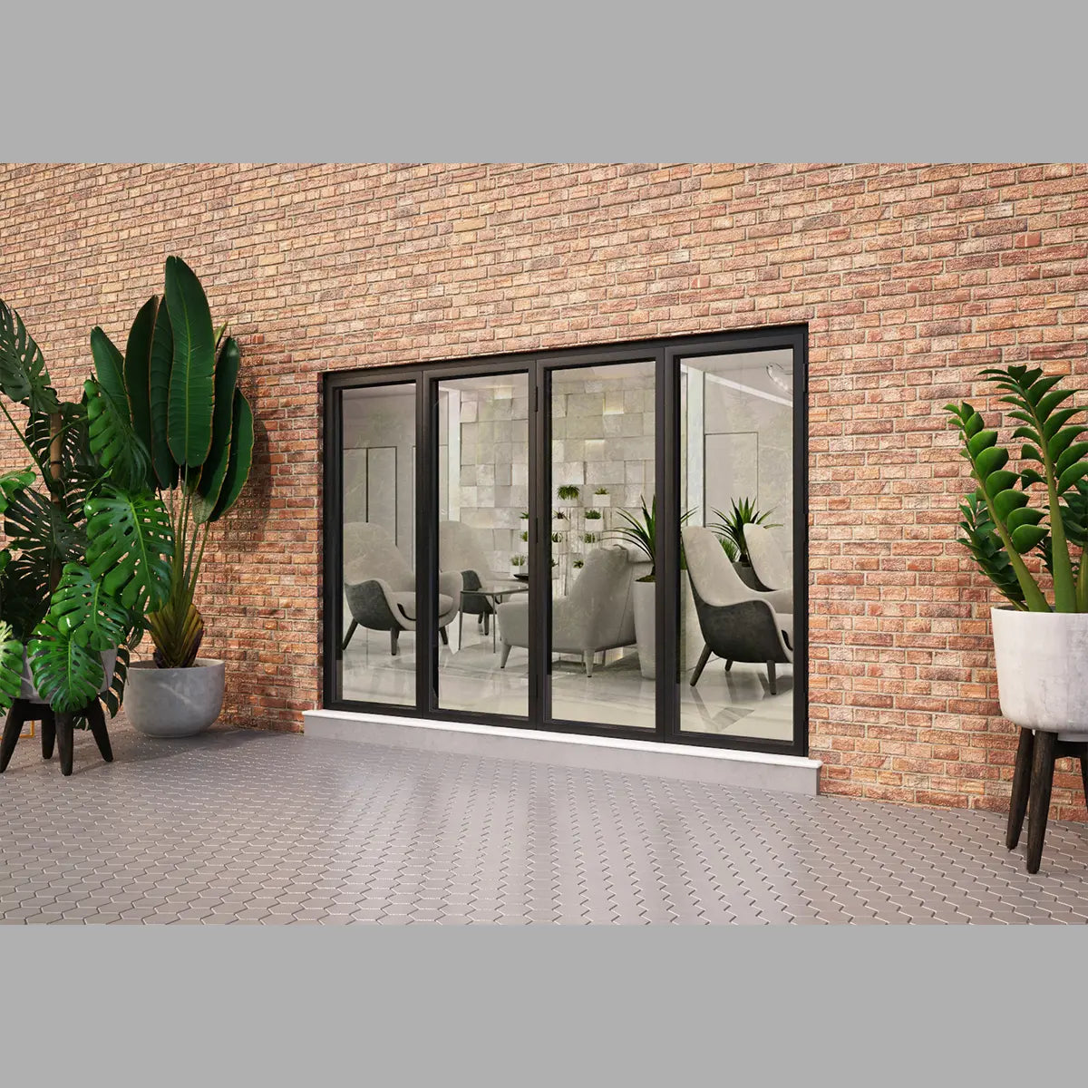 Black 4.2m x 2.1m Aluminium Bifold Door — Prime Aluminium